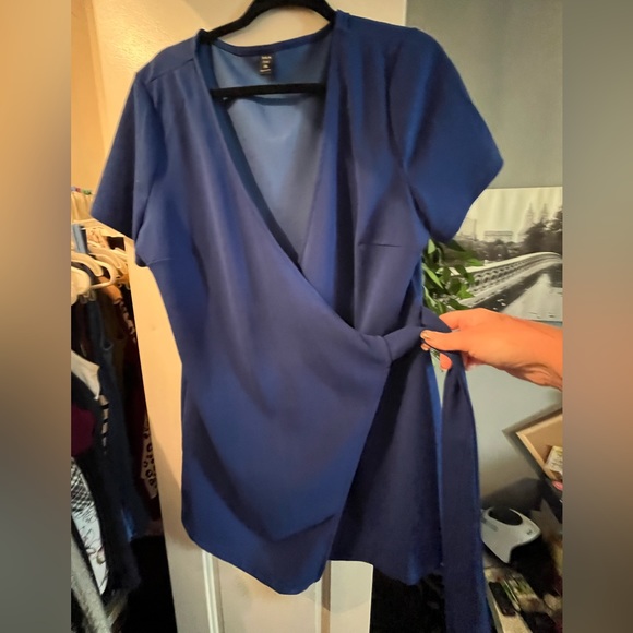 SHEIN | Pants & Jumpsuits | Royal Blue Side Tie Romper From Shein Worn ...